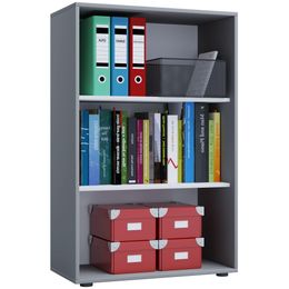 B&uuml;cherregal Vcm, B:70cm T:37cm, grau, Wohnzimmer, Regale, "Holz B&uuml;ro Regal B&uuml;cher Ordner Aktenregal Lona 3f"