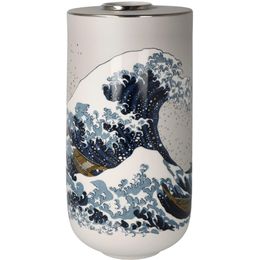 Tischvase Goebel, B:12cm H:25,5cm T:12cmbunt, Porzellan, Vasen, "Vase Hokusai- Die Gro&szlig;e Welle"