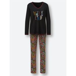 w&auml;schepur W&Auml;SCHEPUR Damen Schlafanzug, Gr. 36, schwarz, 50% Baumwolle, 50% Modal, Homewear-Sets