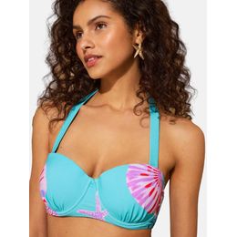 Love & Roses Bikinitop Damen Gr&ouml;&szlig;e 100 hellblau / fuchsia
