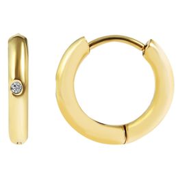 Adelia&acute;s ADELIA ́S Damen Klappcreolen "Ohrringe &ndash; Klappcreole aus Edelstahl mit Strass Steinchen"wei&szlig;, Edelstahl, Ohrringe, Ein Geschenk, das Freude macht