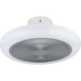 Eglo LED Deckenleuchte "KOSTRENA Leuchte und Ventilator - ABS - LED - 3X8,5W - IP20", 3, &Oslash; 45,5cm H: 19cm, 1 Stk.wei&szlig;, grau, Wohnzimmer, Leuchten,
