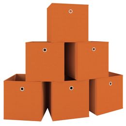 Vcm Faltbox "6er Set Faltbox Klappbox Aufbewahrungsbox Boxas", B:27cm T:27cm, orange, Aufbewahrungsboxen