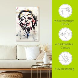 Wandbild Artland, B:80cm H:120cmfarbe bild(er): schwarz, Leinwand, Wohnzimmer, Bilder, "Eine tr&auml;umende Frau", als Alubild, Leinwandbild, Poster,