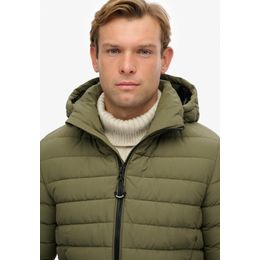 Superdry Herren Steppjacke "HOODED FUJI PADDED JACKET", gr&uuml;n, Gr. L, unifarben, Web, Obermaterial: 100% Polyester, Jacken, Slim Fit, aus Polyester,