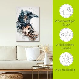 Wandbild Artland, B:40cm H:60cm, bunt, Leinwand, Wohnzimmer, Bilder, "Rabe", als Alubild, Leinwandbild, Poster, Wandaufkleber in verschied. Gr&ouml;&szlig;en
