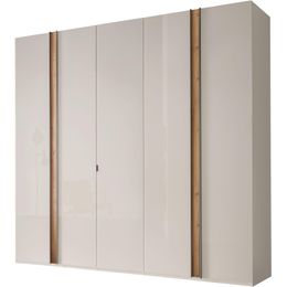 Kleiderschrank Wiemann, B:246,3cm H:216cm T:58cm, beige, Floatglas, Holzwerkstoff, Schlafzimmer, Schr&auml;nke, "Lagos", inkl. T&uuml;rend&auml;mpfung