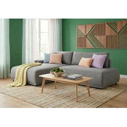 Ecksofa Trendmanufaktur, B:250cm H:82cm T:167cm, grau, 100% Polyester, Wohnzimmer, Sofas, "Fordon II, Schlafsofa mit Bettkasten, Couch in L-Form,