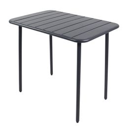 Gartentisch Vcm, B:80cm T:55cm, schwarz, Outdoor, Tische, "Metall Bistrotisch Balkontisch Sumila 80x55"