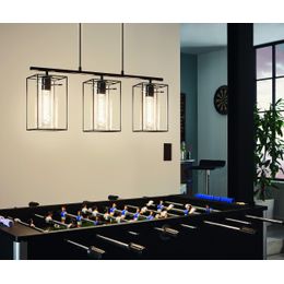 Eglo H&auml;ngeleuchte "LONCINO Pendellampe - Stahl - E27 - 3X60W - IP20", 3, H: 110cm, 1 Stk., schwarz, Wohnzimmer, Leuchten, H&auml;ngelampe, Deckenlampe,