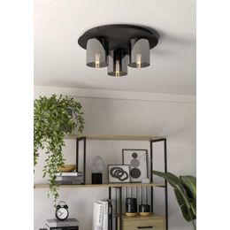 Eglo Deckenleuchte "GOROSIBA 1 Deckenlampe - Stahl - E27 - 3X40W - IP20", 3, &Oslash; 45cm H: 17,5cm, 1 Stk., schwarz, Wohnzimmer, Leuchten, Wohzimmerlampe,