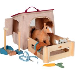 Small Foot Kinder Spielwelt "Spielset Pferd mit Stall und Zubeh&ouml;r"bunt, Filz, Holz, Metall, B:26cm H:30cm L:18cm, Spielfigurenwelten