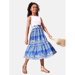 Lipsy Kleid M&auml;dchen Gr&ouml;&szlig;e 116 blau / wei&szlig;