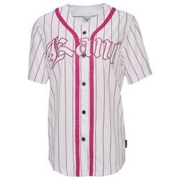 Karl Kani Damen Kurzarmshirt "Karl Kani Damen"wei&szlig;, pink, Gr. S, gestreift, 100% Polyester (Recycelt), Shirts