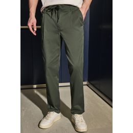 Street One MEN Herren Chinohose, gr&uuml;n, Gr. 31, unifarben, Web, 98% Baumwolle, 2% Elasthan, Hosen, mit seitlichen Einschubtaschen