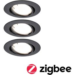 Paulmann LED Einbauleuchte "Base 3x430lm 230V", 3, &Oslash; 9cm, 1 Stk., schwarz, Leuchten, Zigbee Basisset