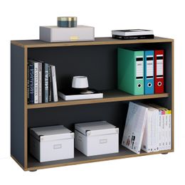 B&uuml;cherregal Vcm, B:100cm T:33cm, schwarz, Wohnzimmer, Regale, "Holz B&uuml;ro Regal B&uuml;cher Ordner Aktenregal Salia 2f"