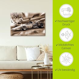 Wandbild Artland, B:120cm H:80cm, braun, Leinwand, Wohnzimmer, Bilder, "Die belgische Legende Jacky Ickx", als Alubild, Leinwandbild, Poster,