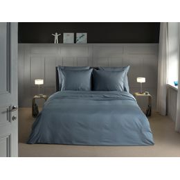 Bettw&auml;sche HECKETT & LANE, blau, Mako-Satin, Obermaterial: 100% Baumwolle, Bettw&auml;sche, "Banda", hochwertiges Mako-Satin, Streifen Satin, Bettw&auml;sche