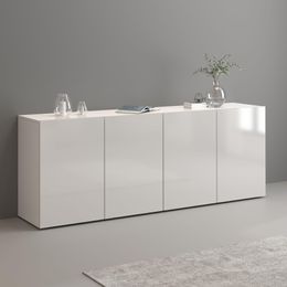 Sideboard OTTO HOME, B:180cm H:70cm, wei&szlig;, FSC-zertifizierter Holzwerkstoff, Wohnzimmer, Sideboards, "Egypt, Kommode, Schrank, grifflos", 4 T&uuml;ren,