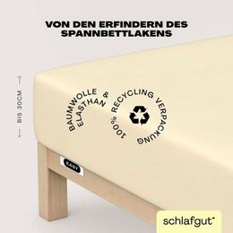Spannbettlaken Schlafgut, gelb, Jersey, Obermaterial: 95% Baumwolle, 5% Elasthan, Bettlaken, "EASY JERSEY ELASTHAN Bettlaken, 170 g/m&sup2;, 95%