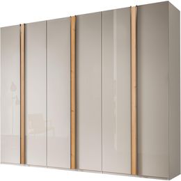 Kleiderschrank Wiemann, B:295,2cm H:216cm T:58cm, beige, Floatglas, Holzwerkstoff, Schlafzimmer, Schr&auml;nke, "Lagos", inkl. T&uuml;rend&auml;mpfung