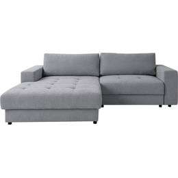 Ecksofa WERK2, B:270cm H:76cm T:182cm, grau, 92% Polyester, 8% Nylon, Wohnzimmer, Sofas, "Indiana inkl. Bettfunktion & Bettkasten, bequem, Breite