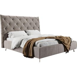 Polsterbett Home Affaire, B:236cm H:143cm L:254cm, silber, 100% Polyester, Betten, "Elloree, in 4 Breiten, hinten mit Originalstoff bezogen, auch in