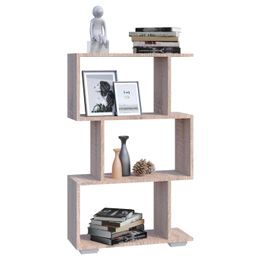 Standregal Vcm, B:60cm T:24cm, braun, Wohnzimmer, Regale, "Holz Raumteiler Stand Regal Deko B&uuml;cher Palusa M"