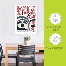 Wandbild Artland, B:45cm H:60cmfarbe bild(er): rot, Alu Dibond, Wohnzimmer, Bilder, "Love New York", als Alubild, Leinwandbild, Poster, Wandaufkleber