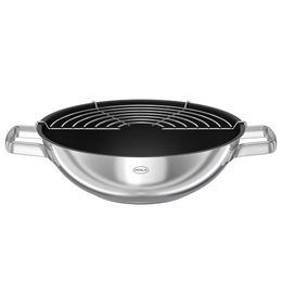 R&ouml;sle R&Ouml;SLE Wok "MOMENTS &Oslash; 28 cm m. Deckel ProPlex", &Oslash; 28cm + H&ouml;he 17,5cm, silber, Pfannen