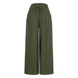 CLOUD 5IVE Damen Stoffhose "CLOUD 5IVE Wide Summer Pants"olive, Gr. XS, unifarben, 100% Viskose, Hosen