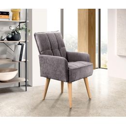 Armlehnstuhl, B:58cm H:94cm T:69cm, grau, exxpo - SOFA FASHION, Esszimmer, St&uuml;hle, "Latte"