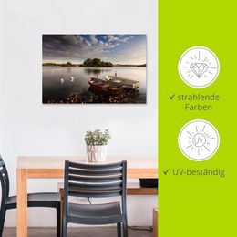 Wandbild Artland, B:120cm H:80cm, braun, Alu Dibond, Wohnzimmer, Bilder, "Herbstimpressonen am See", als Alubild, Leinwandbild, Poster, Wandaufkleber
