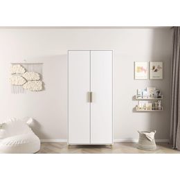 Dreht&uuml;renschrank Rauch, B:93cm H:203cm T:53cmalpinwei&szlig;, Holzwerkstoff, Schr&auml;nke, "Kleiderschrank Schrank Garderobe SHINJO Breiten 93/140/187 cm",