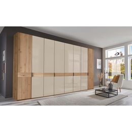 Kleiderschrank Wiemann, B:393,1cm H:216cm T:58cm, beige, Floatglas, Hartfaserplatte, Holzwerkstoff, Massivholz, Schlafzimmer, Schr&auml;nke, "Cardiff",