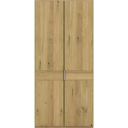 Kleiderschrank Musterring, B:100cm H:216cm, braun, Schlafzimmer, Schr&auml;nke, "Savona, Kleiderschrank, Schrank, Garderobe, teilmassiv Eiche", T&uuml;ren in