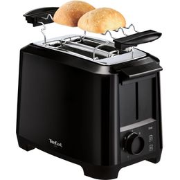 Tefal Toaster "TT1408 Uno", B:27cm H:19cm T:17cm, schwarz, Toaster, 2-Kammern, Br&ouml;tchenaufsatz, variable Schlitzbreite, 7 Br&auml;unungsstufen