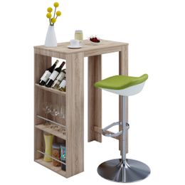 Bartisch Vcm, B:80cm T:50cm, braun, Tische, "Holz Bartisch Tresen Stehtisch Bistrotisch Oktola"