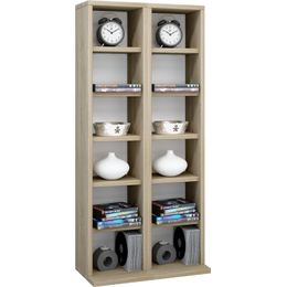 Media-Regal Vcm, B:42cm T:20cm, braun, Regale, "Holz CD DVD Stand Regal Schrank St&auml;nder Milano"
