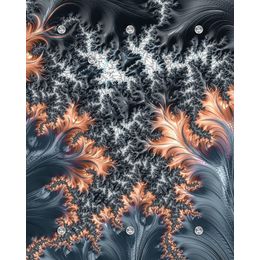 Garderobenpaneel queence "Wandgarderobe mit Motiv Abstrakt Federn inkl. Edelstahlhaken", grau, B:100cm H:120cm T:2,5cm, Acrylglas, Edelstahl, Garderobenpaneele, Garderobenpaneel, HD Premium Druck auf Acrylglas