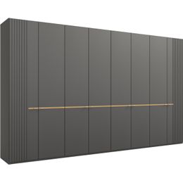 Musterring Kleiderschrank "Isabelle", Graphit-Dekor, B/H/T: 393,1cm x 216cm x 58cm, T&uuml;ren: 8 Stk. Lamellen im Korpus-Farbton, grau, Hartfaserplatte,