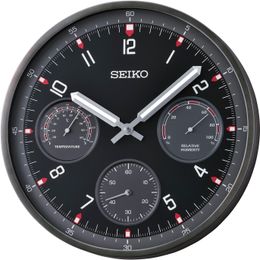 Seiko Wanduhr, B/H/L: 4,9cm, schwarz, Wanduhren, Quarzuhr, Wohnzimmer, Esszimmer, K&uuml;che, Arbeitszimmer, Flur