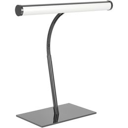 Eglo Tischleuchte "RICCIONE Tischlampe - Stahl, Alu - LED - 1X5W - IP20", nickel, nero, 1, H: 39,5cm, 1 Stk., Leuchten, Nachttischlampe, Schreibtischleuchte, Leselampe, L30 x B19 x H39,5 cm, Tischleuchte