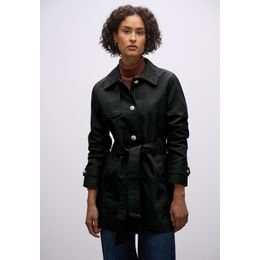 Street One Damen Trenchcoat, schwarz, Gr. 40, unifarben, Web, Obermaterial: 69% Baumwolle, 31% Polyester; Futter: 100% Polyester, M&auml;ntel, mit
