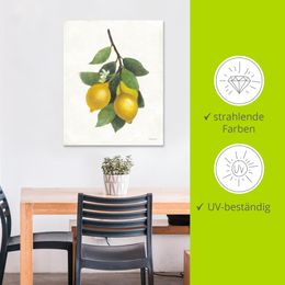 Wandbild Artland, B:45cm H:60cm, gelb, Alu Dibond, Wohnzimmer, Bilder, "Lemon Branch III", als Alubild, Leinwandbild, Poster, Wandaufkleber in