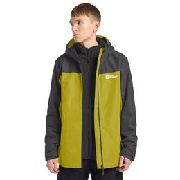 Jack Wolfskin Herren 3-in-1-Funktionsjacke "TAUBENBERG 3IN1 JKT M", gr&uuml;n, Gr. L, Obermaterial: 100% Polyester. Innenjacke: 87% Polyester, 13%