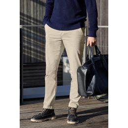 Street One MEN Herren Chinohose, beige, Gr. 33, unifarben, Web, 98% Baumwolle, 2% Elasthan, Hosen, aus Baumwolle mit Stretchanteil