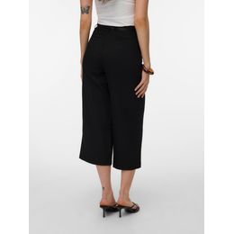 V&eacute;ro Moda VERO MODA Damen Anzughose "VMELMA HW WIDE CULOTTE BELT PANT NOOS", schwarz, Gr. XL, unifarben, Web, Obermaterial: 95% Polyester, 5% Elasthan, Hosen