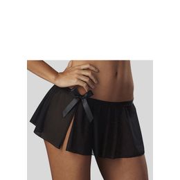 Damen Stringrock, Petite Fleur Gold, Gr. 32, schwarz, Netz, Obermaterial: 90% Polyamid, 10% Elasthan, Unterhosen, aus leicht transparentem
